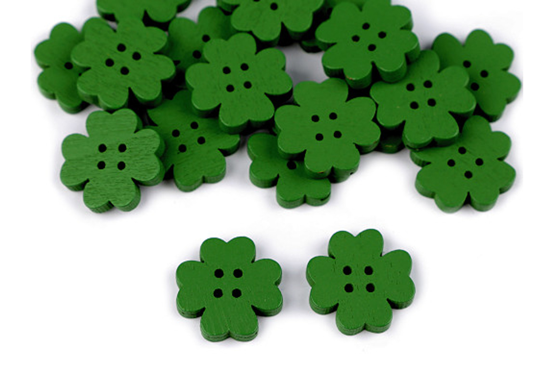 Négylevelű lóhere alakú fa gombok - 10db - Formagombok - Gombolda Webáruház