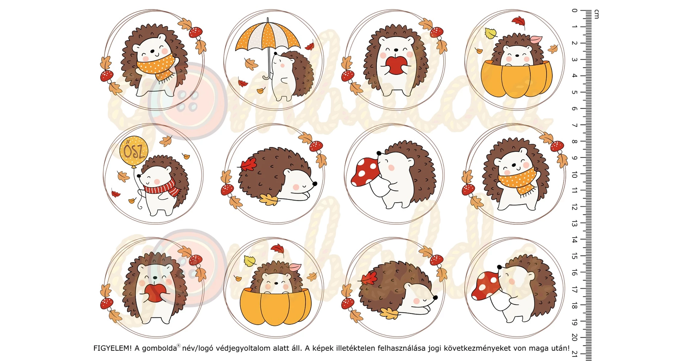 Mintás barkácsfilc - cuki sünik őszi körökben - Állatos minták ...